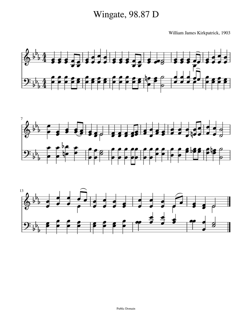 Wingate - William James Kirkpatrick Sheet music for Piano (Piano Duo) | Musescore.com