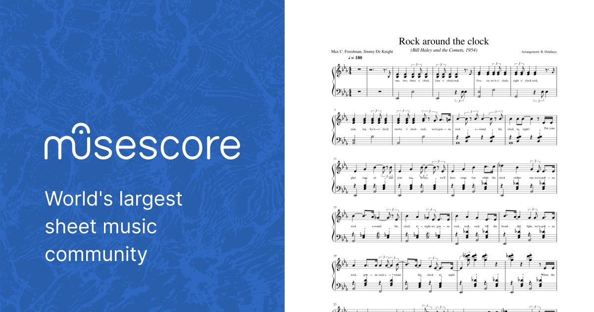 Rock around the clock Sheet music for Piano, Saxophone alto, Contrabass ...