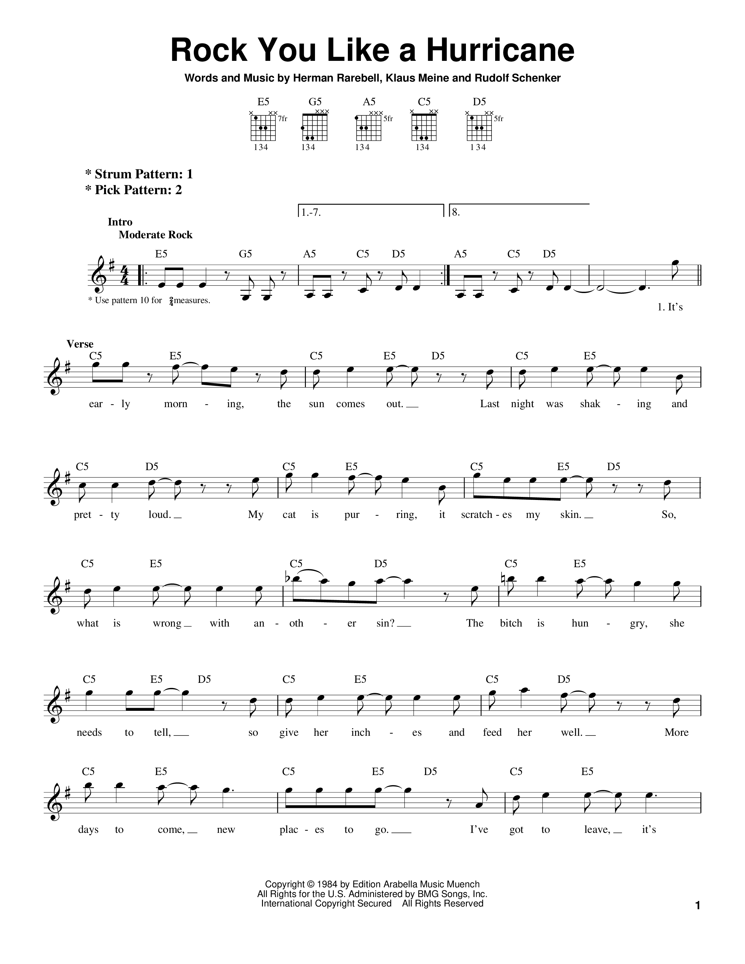 Play Official version of Rock you like a hurricane Sheet Music by ...
