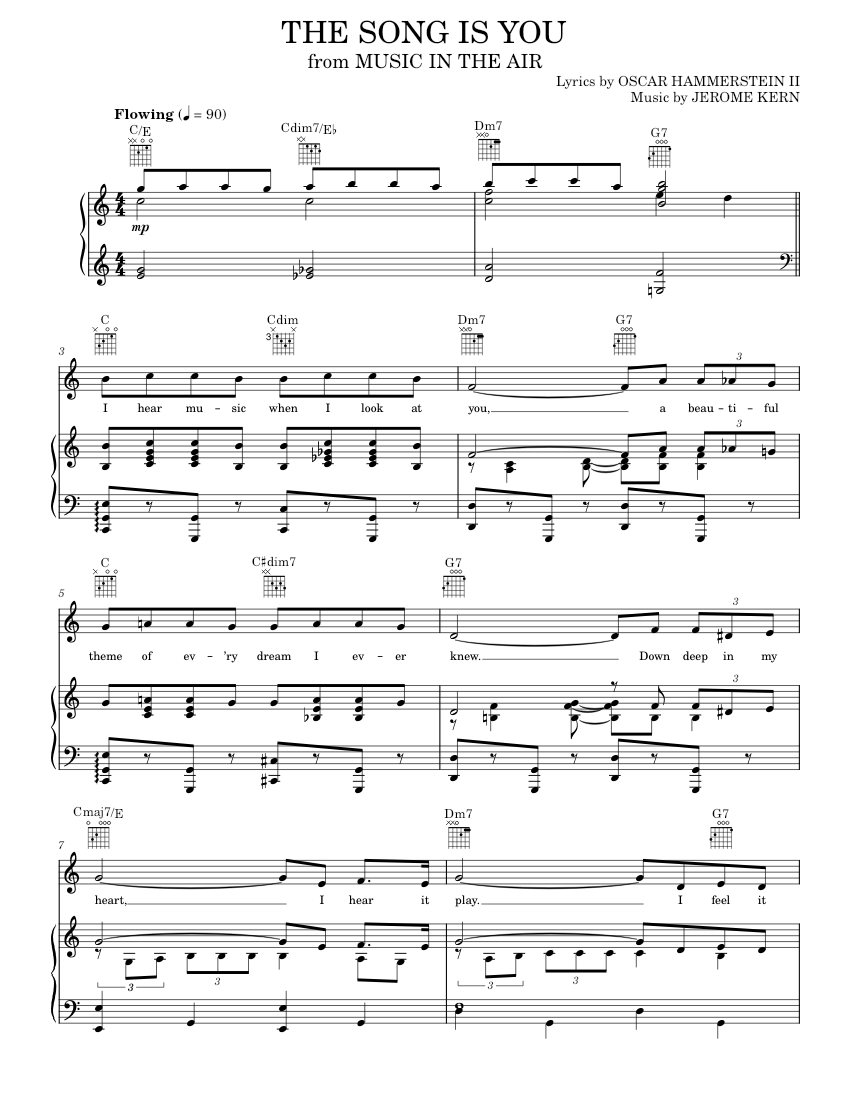 Play Official version of The Song Is You sheet music by Jerome Kern for ...