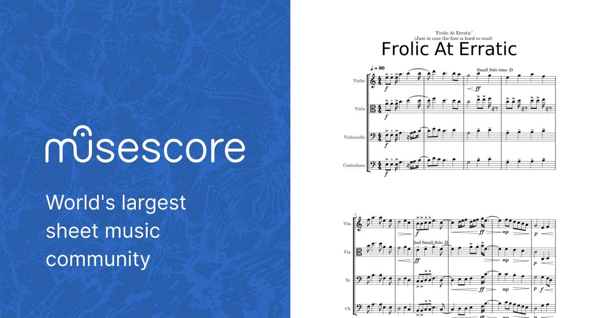 Frolic At Erratic Sheet music for Contrabass, Violin, Viola, Cello (String Quartet) | Musescore.com