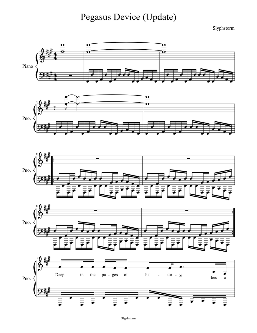 Pegasus Device by Slyphstorm (Update) Sheet music for Piano (Solo ...