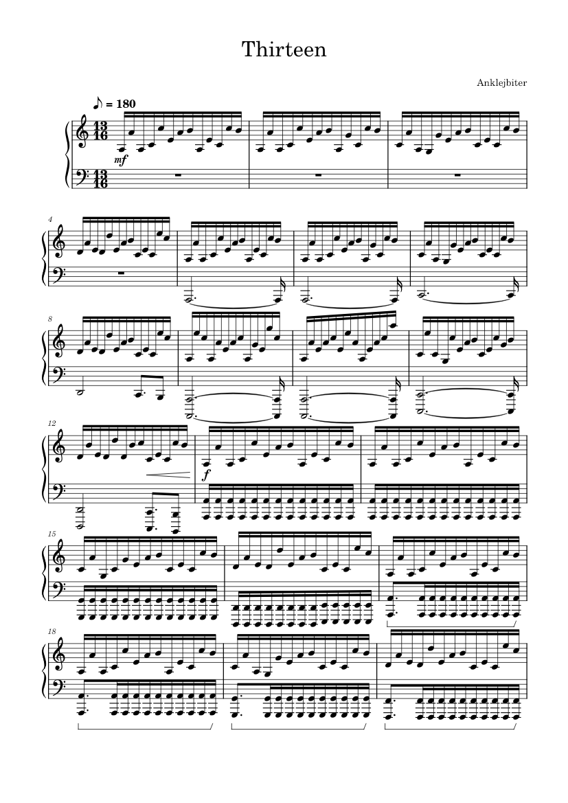 Thirteen Sheet music for Piano (Solo) | Musescore.com