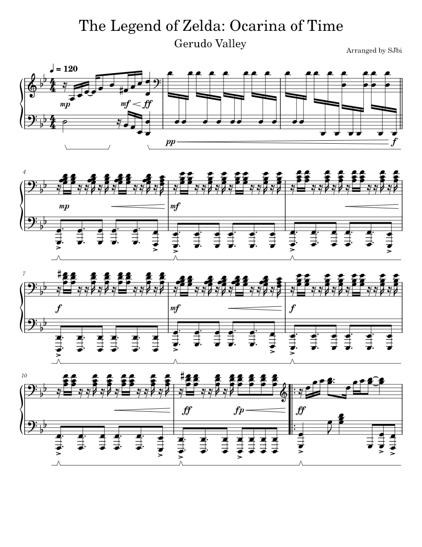 Gerudo Valley – Koji Kondo (Ocarina of Time) Sheet music for Piano ...