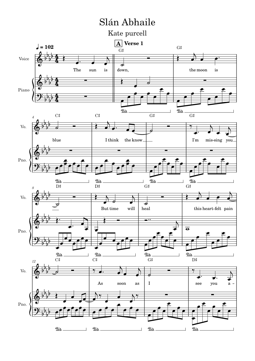 Slan Abhaile 16 - kate purcell slan abhaile Sheet music for Piano, Vocals (Piano-Voice ...