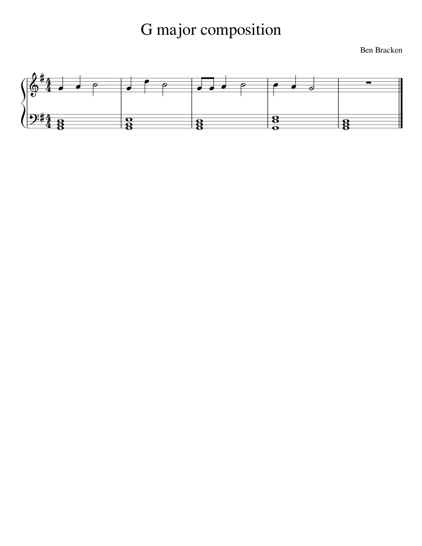 G major composition Sheet music for Piano (Solo) | Musescore.com