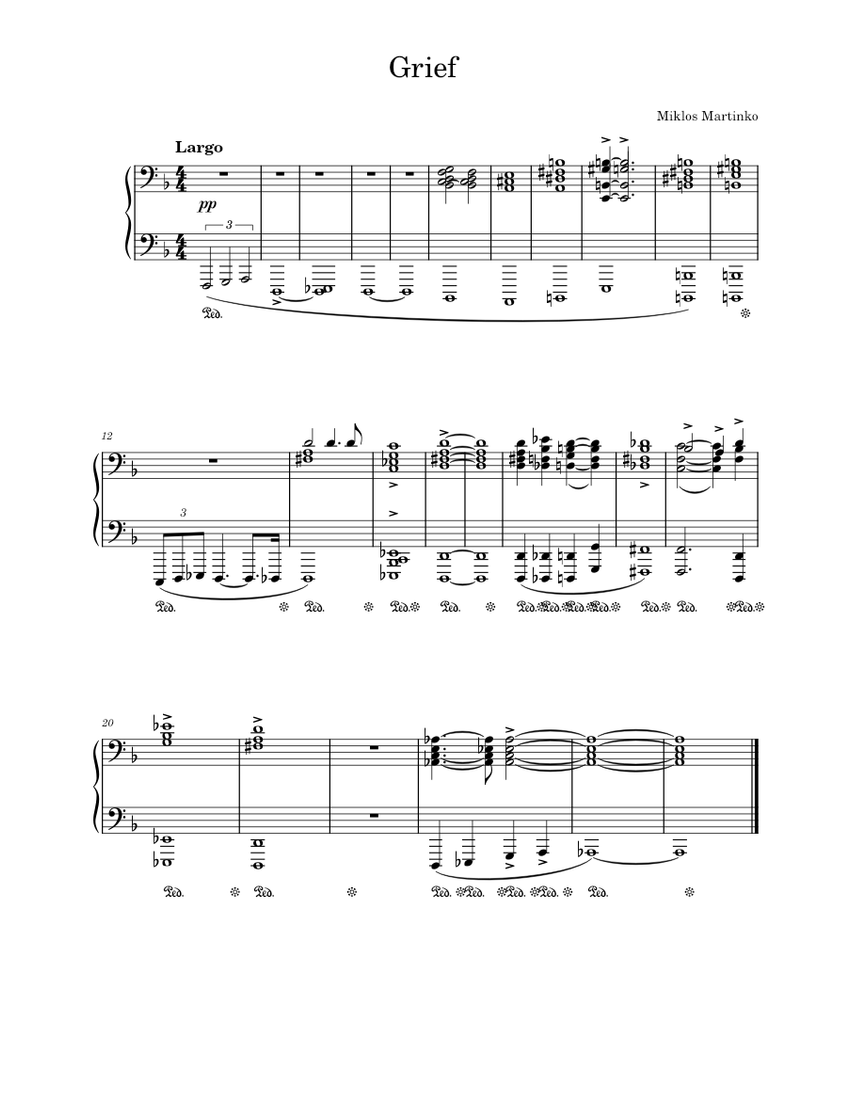 Grief Sheet music for Piano (Solo) Easy | Musescore.com