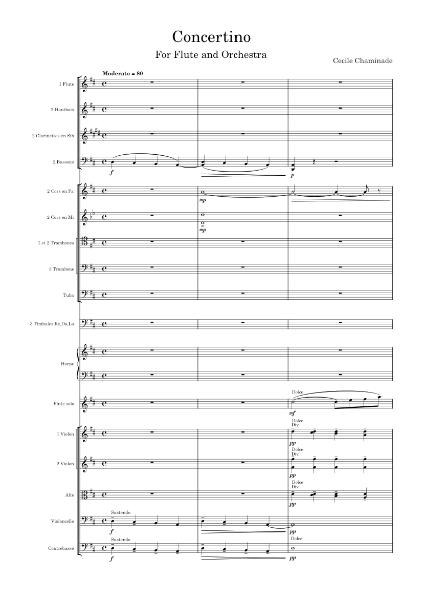 Concertino pour Flûte, Op.107 – Cécile Chaminade Sheet Music for ...