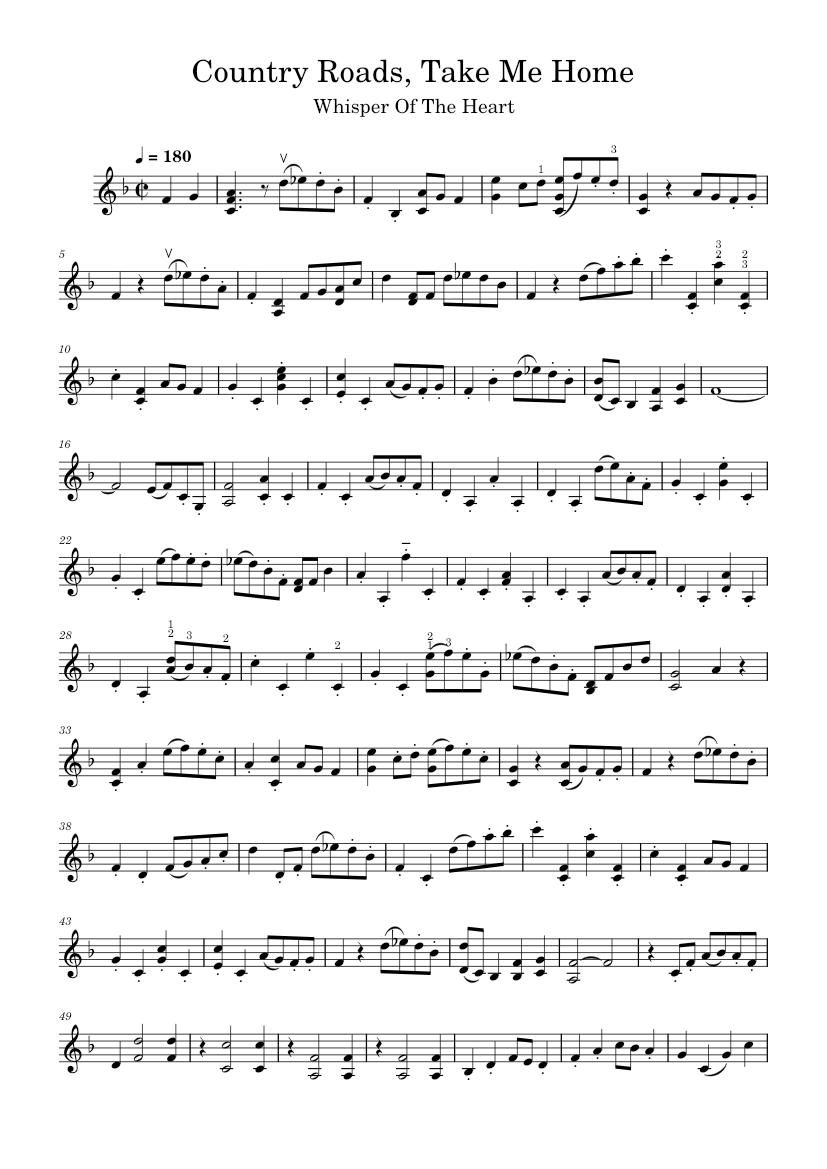 Take Me Home, Country Roads – Yuji Nomi (Violin) Sheet music for Violin ...