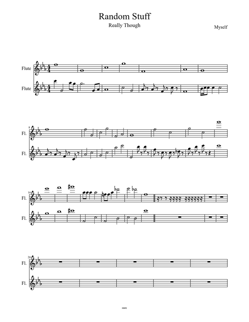 Random Stuff Sheet music for Flute (Woodwind Duet) | Musescore.com