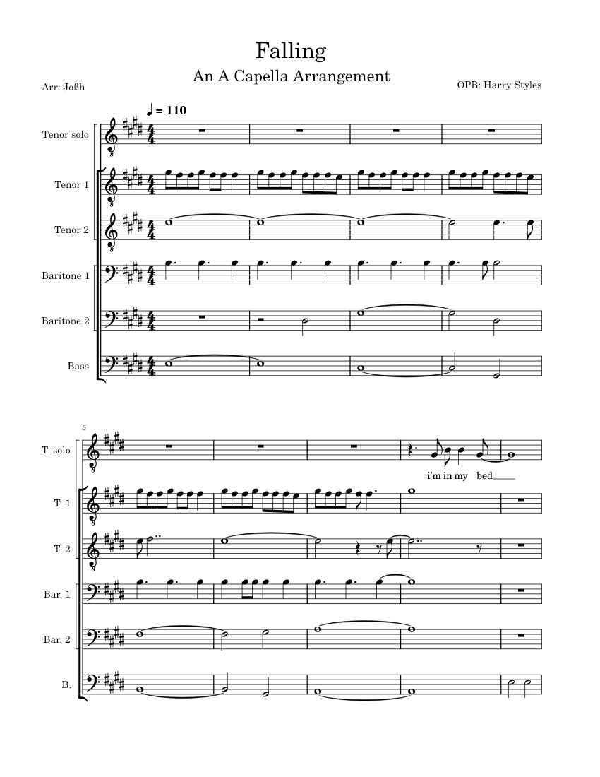 Falling – WIP Sheet music for Tenor, Bass voice, Baritone (A Capella ...