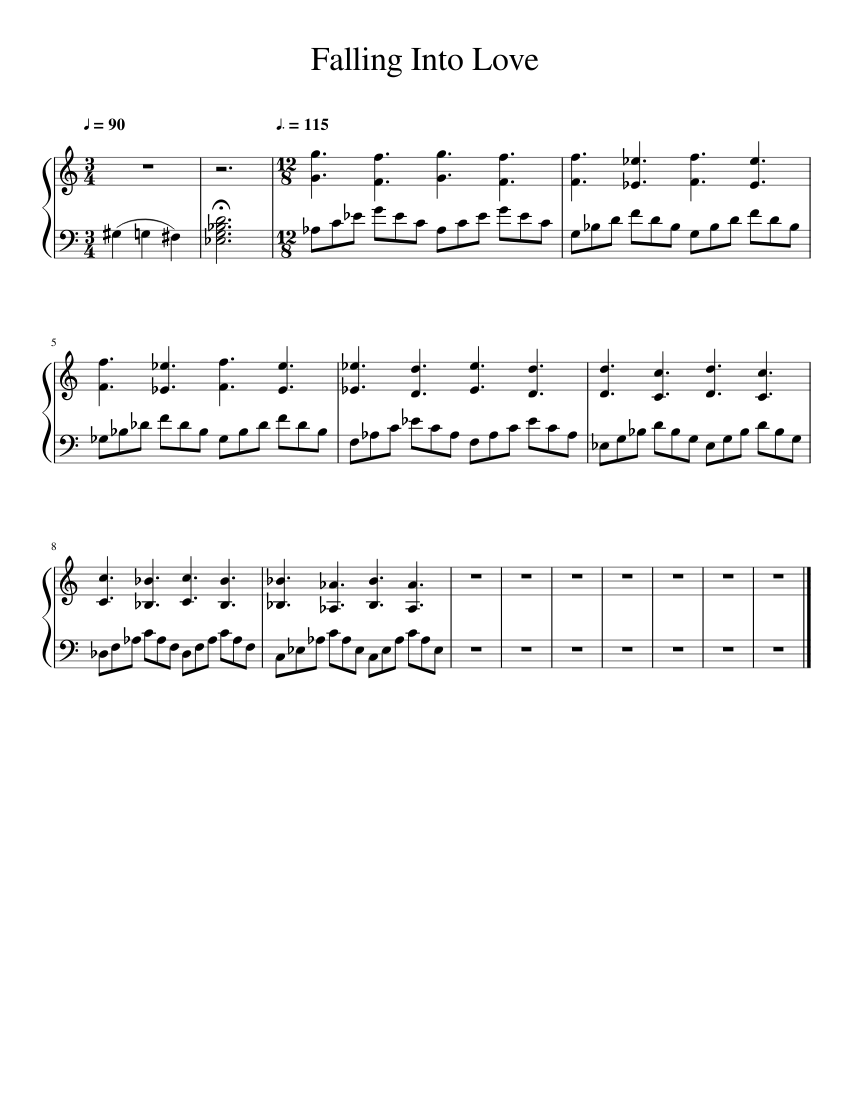 Falling Into Love Sheet music for Piano (Solo) Easy | Musescore.com