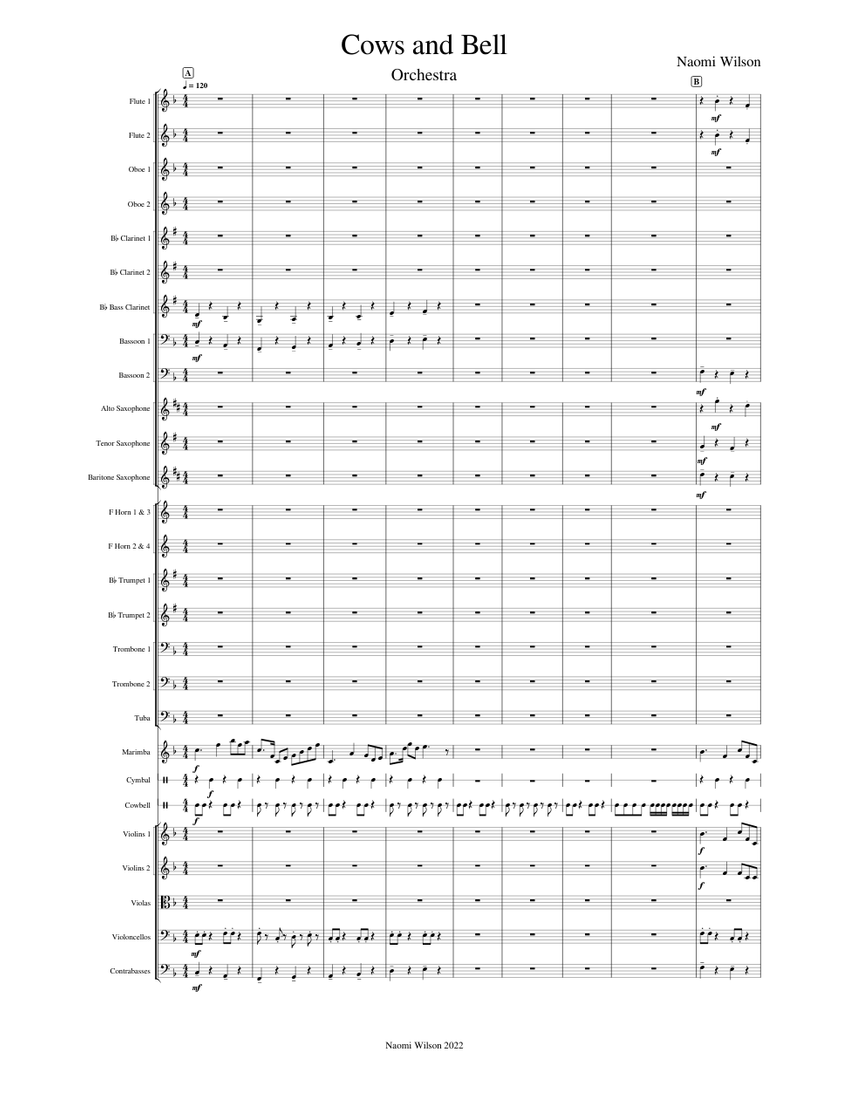 Cows_and_Bell Sheet music for Trombone, Tuba, Flute, Oboe & more ...