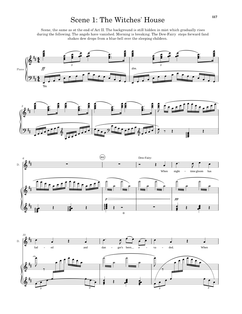 Hänsel und Gretel: Act III, Scene 1 (English Libretto) Sheet music for ...