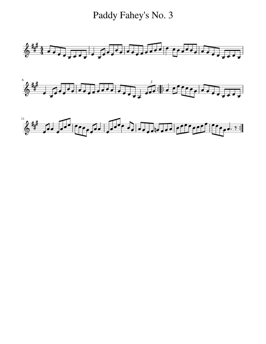 Paddy Fahey's No. 3 Sheet music for Piano (Solo) Easy | Musescore.com