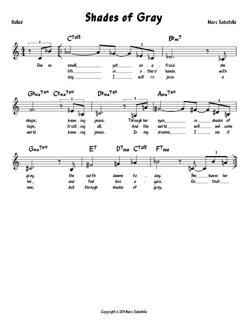 Shades of Gray Sheet music for Piano (Solo) Easy | Musescore.com