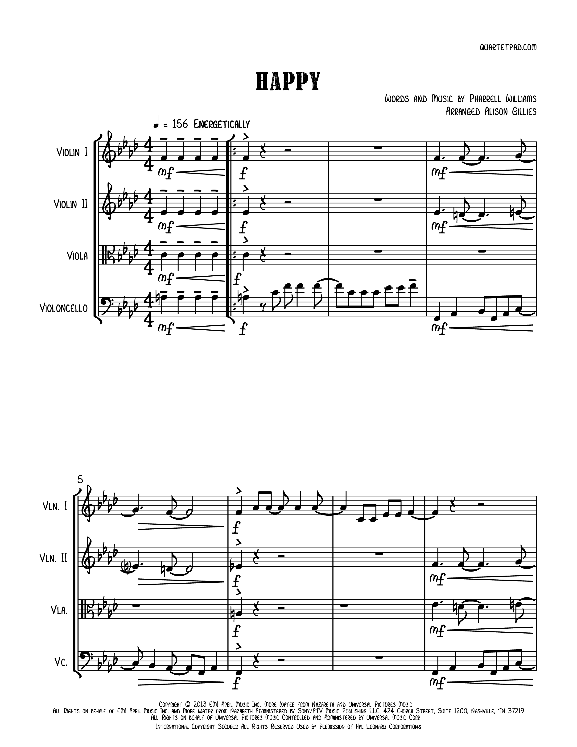 Play Official version of Happy sheet music by Pharrell Williams | MuseScore.com