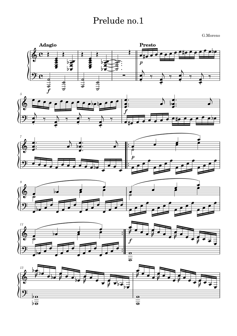 Prelude no.1 Sheet music for Piano (Solo) | Musescore.com