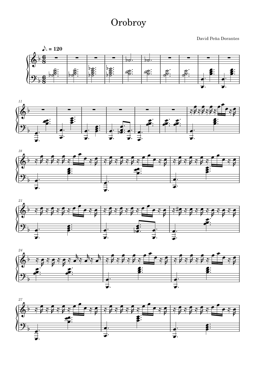 Orobroy Sheet Music for Piano (Solo) | MuseScore.com