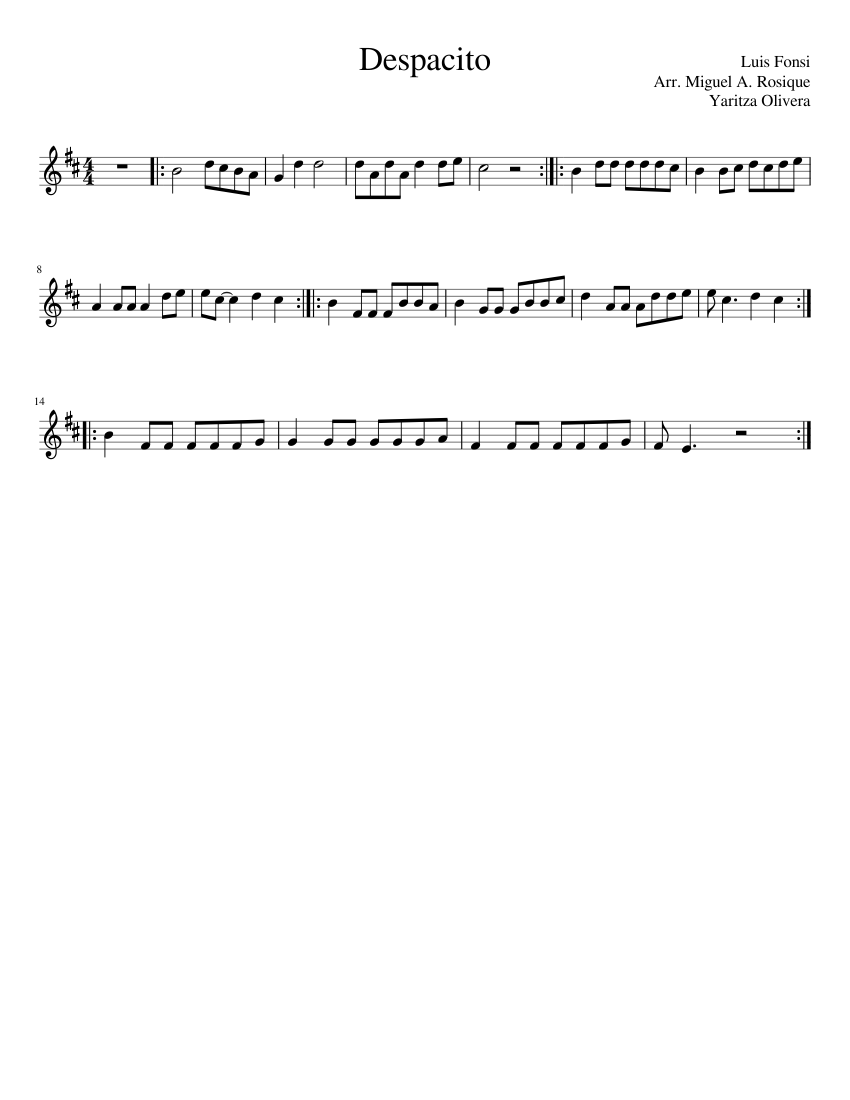 Despacito Sheet music for Piano (Solo) Easy | Musescore.com