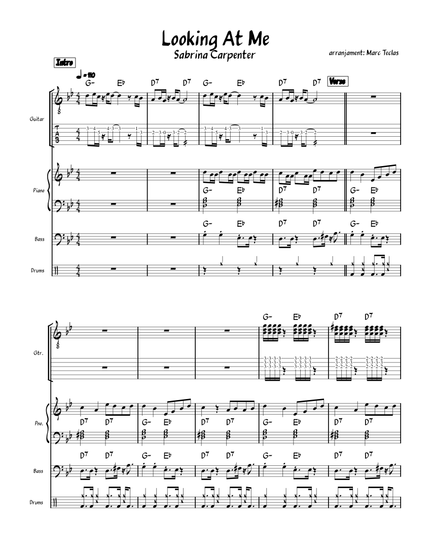 Looking at me – Sabrina Carpenter Looking at Me Sheet music for Piano ...