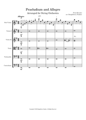 Praeludium And Allegro Sheet Music