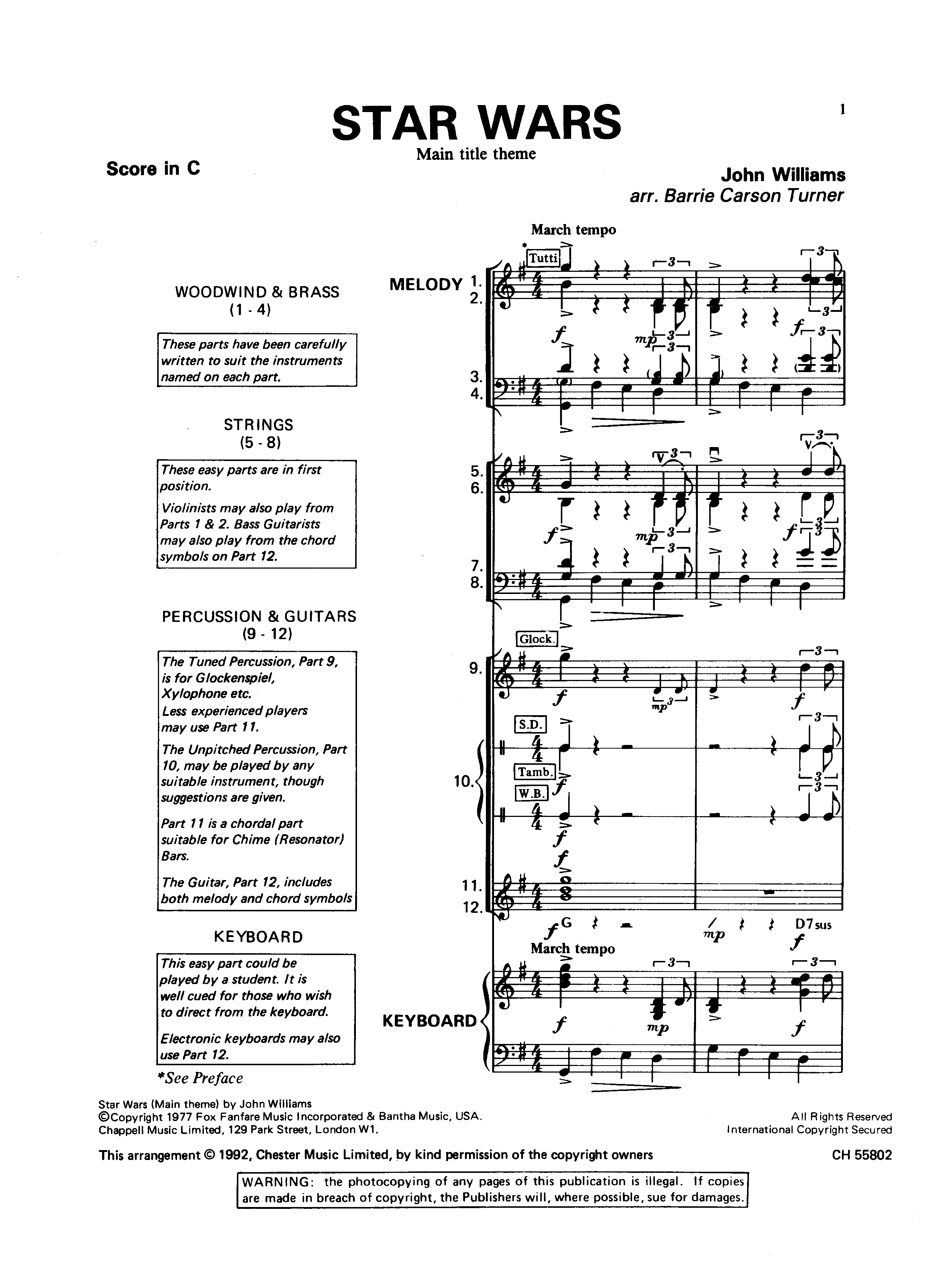 Play Official version of Star wars theme Sheet Music by John Williams | MuseScore.com