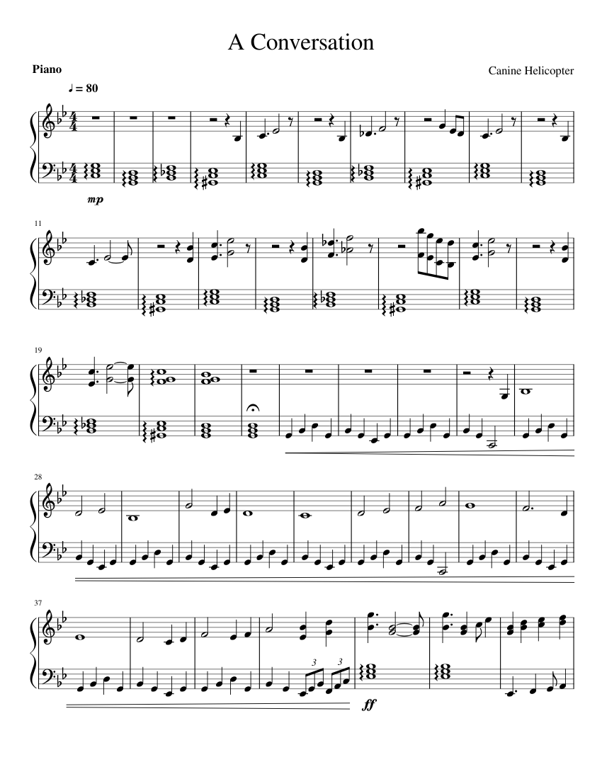 A Conversation Sheet music for Piano (Solo) | Musescore.com