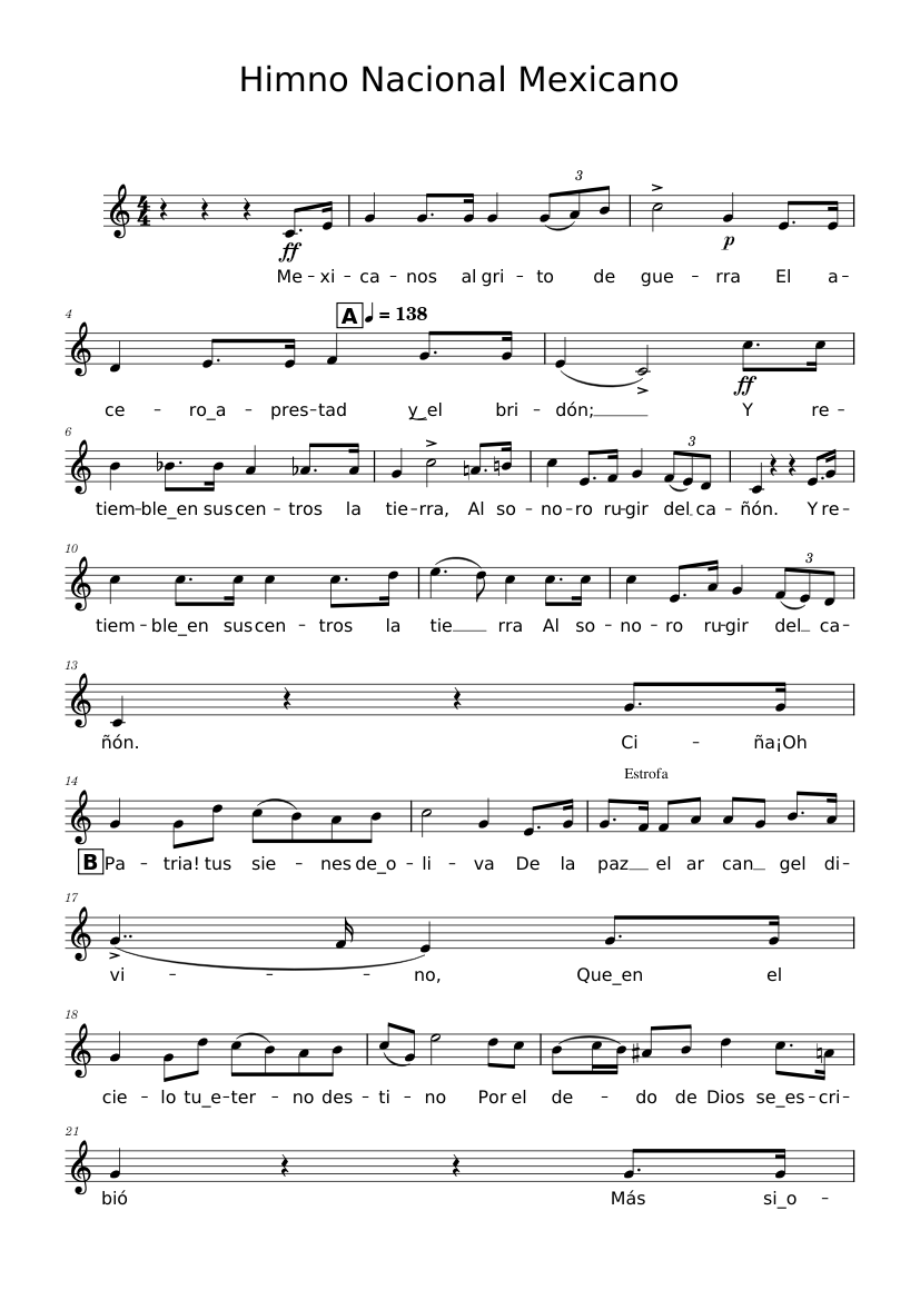 Himno Nacional Mexicano – Jaime Nunó Roca, Francisco González Bocanegra ...