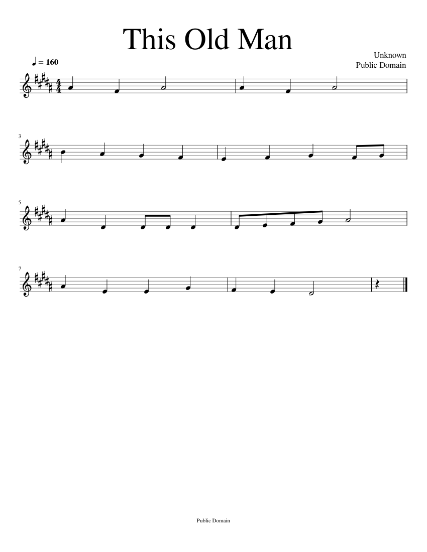 This Old Man Sheet music for Saxophone alto (Solo) | Musescore.com