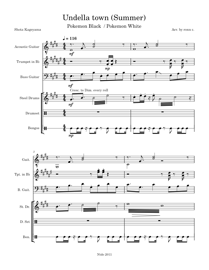 Undella Town – Pokémon Black and White Undella Town (Summer) Sheet ...