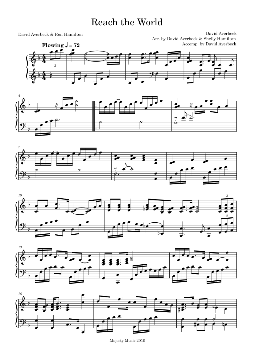 Reach the World Sheet Music for Piano (SATB) | MuseScore.com