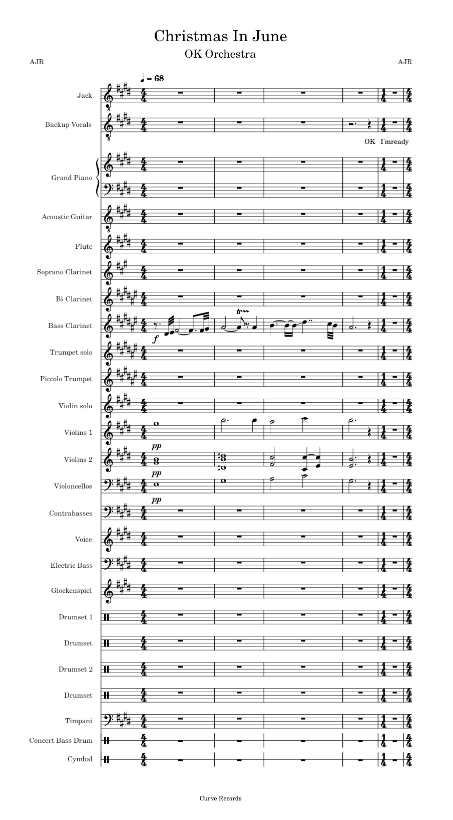 Christmas In June Sheet Music for Piano, Vocals, Trumpet piccolo, Flute ...