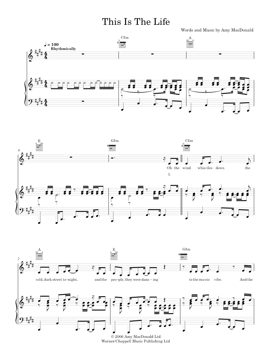 Play Official version of This_Is_The_Life_ sheet music by Amy_MacDonald ...