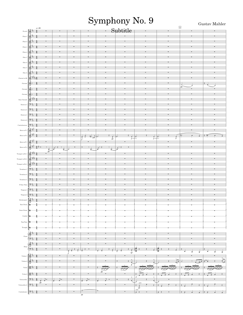 Symphony No.9 – Gustav Mahler Gustav Mahler Symphony No. 9 - Andante ...