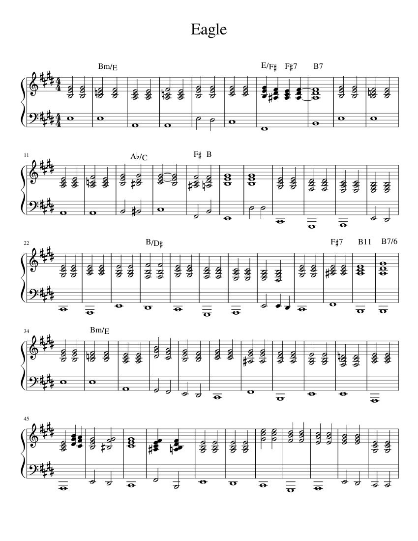 Eagle Sheet music for Piano (Solo) | Musescore.com