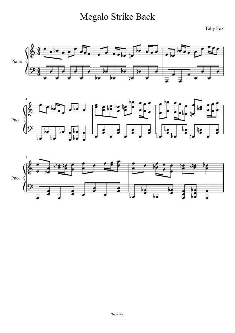 Megalo Strike Back Sheet Music for Piano (Solo) | MuseScore.com