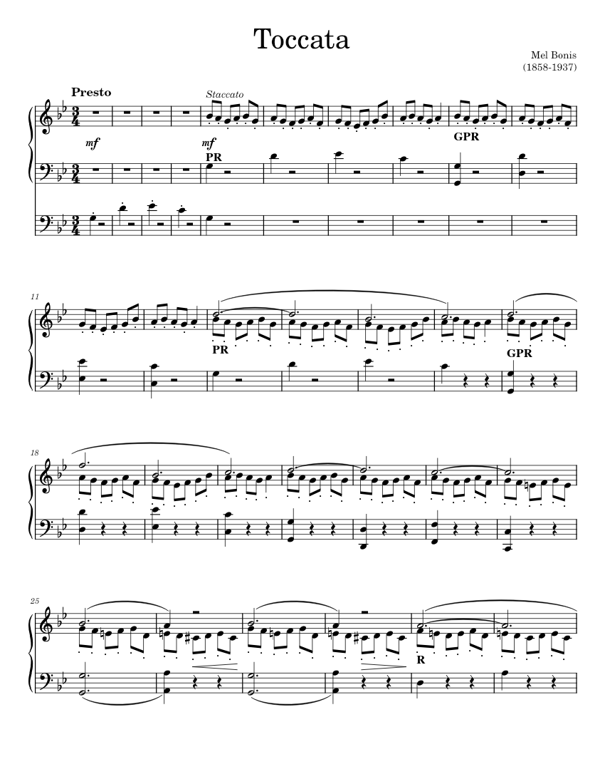 Toccata - Mel Bonis Sheet music for Organ (Solo) | Musescore.com