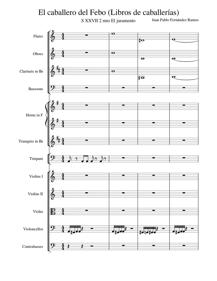 S-XXVII La caballería 2 mto El caballero del Febo Sheet music for Flute ...