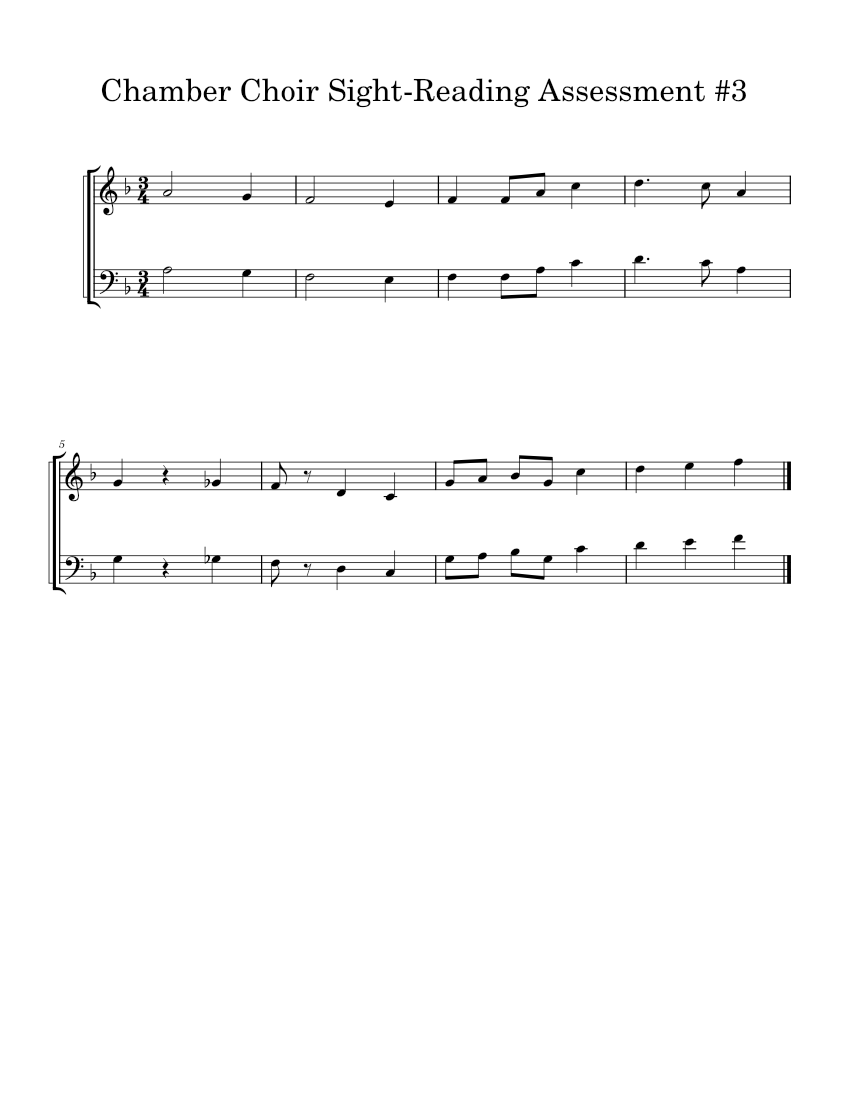 Chamber Choir Sight-Reading Assessment #3 Sheet music for Voice (other ...