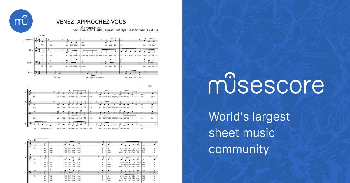 VENEZ, APPROCHEZ-VOUS - Danielle SCIAKY Sheet music for Bass guitar ...