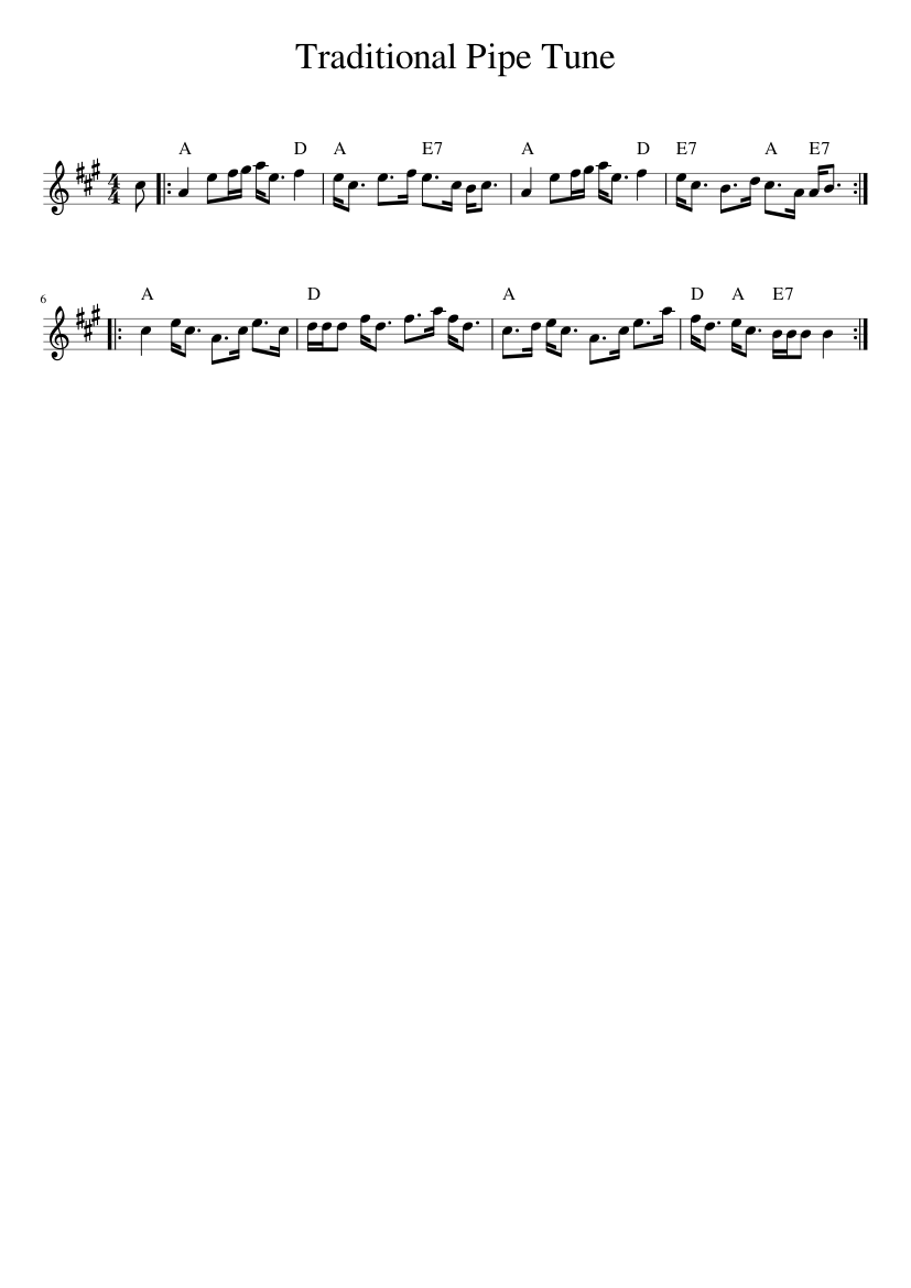 Traditional Pipe Tune Sheet music for Piano (Solo) Easy | Musescore.com