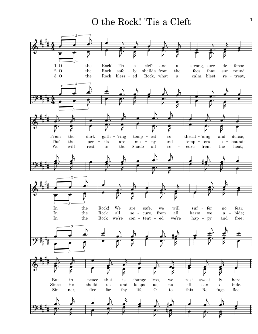 The Lord Our Rock – J. P. Lane O the Rock! 'Tis a Cleft Sheet music for ...