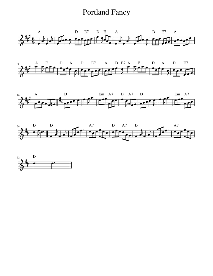 Portland Fancy Sheet music for Piano (Solo) | Musescore.com
