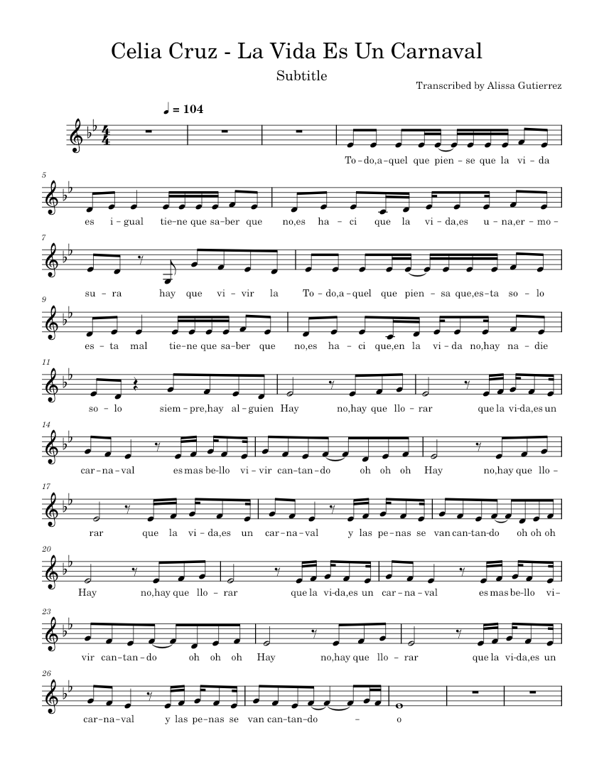 La vida es un carnaval – Celia Cruz Celia Cruz- La Vida Es Un Carnaval ...