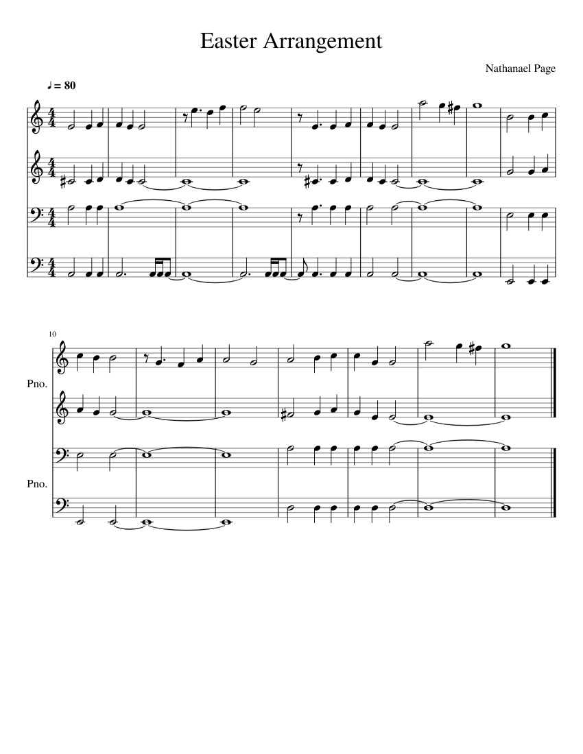 Easter Arrangement Sheet music for Piano (Piano Duo) | Musescore.com
