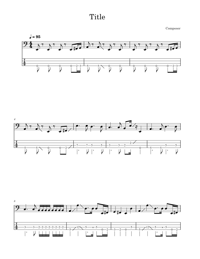 the best Sheet music for Bass guitar (Solo) | Musescore.com