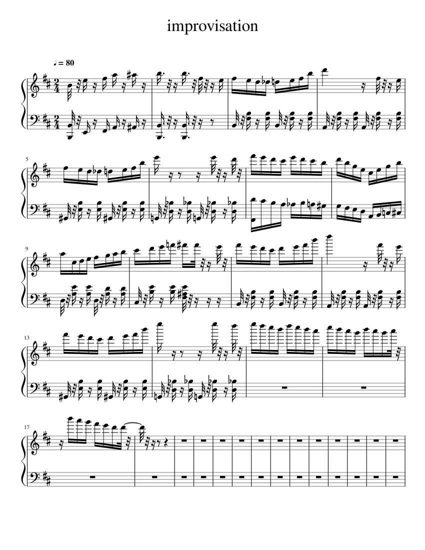 improvisation Sheet music for Piano (Solo) Easy | Musescore.com