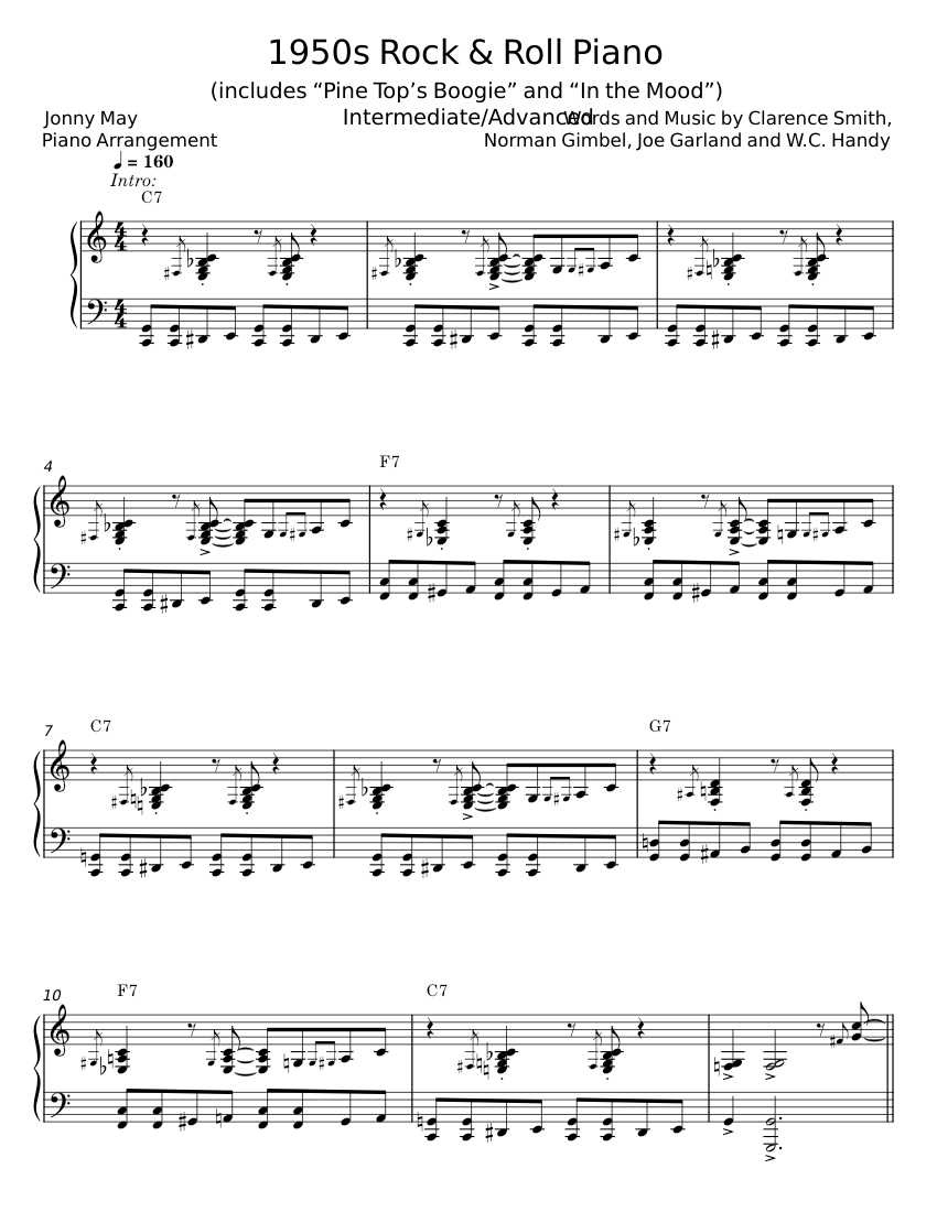 1950s Rock & Roll Piano – NORMAN GIMBEL;JOE GARLAND;W. C. HANDY ...