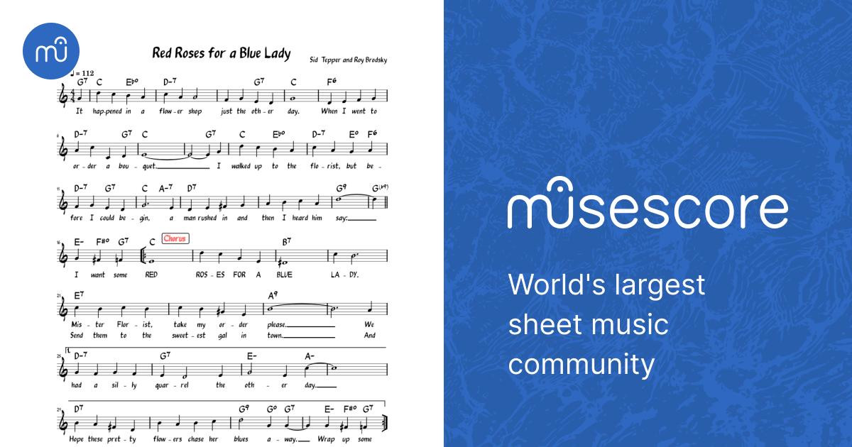 Red Roses for a Blue Lady (Lead sheet with lyrics ) Sheet music for ...